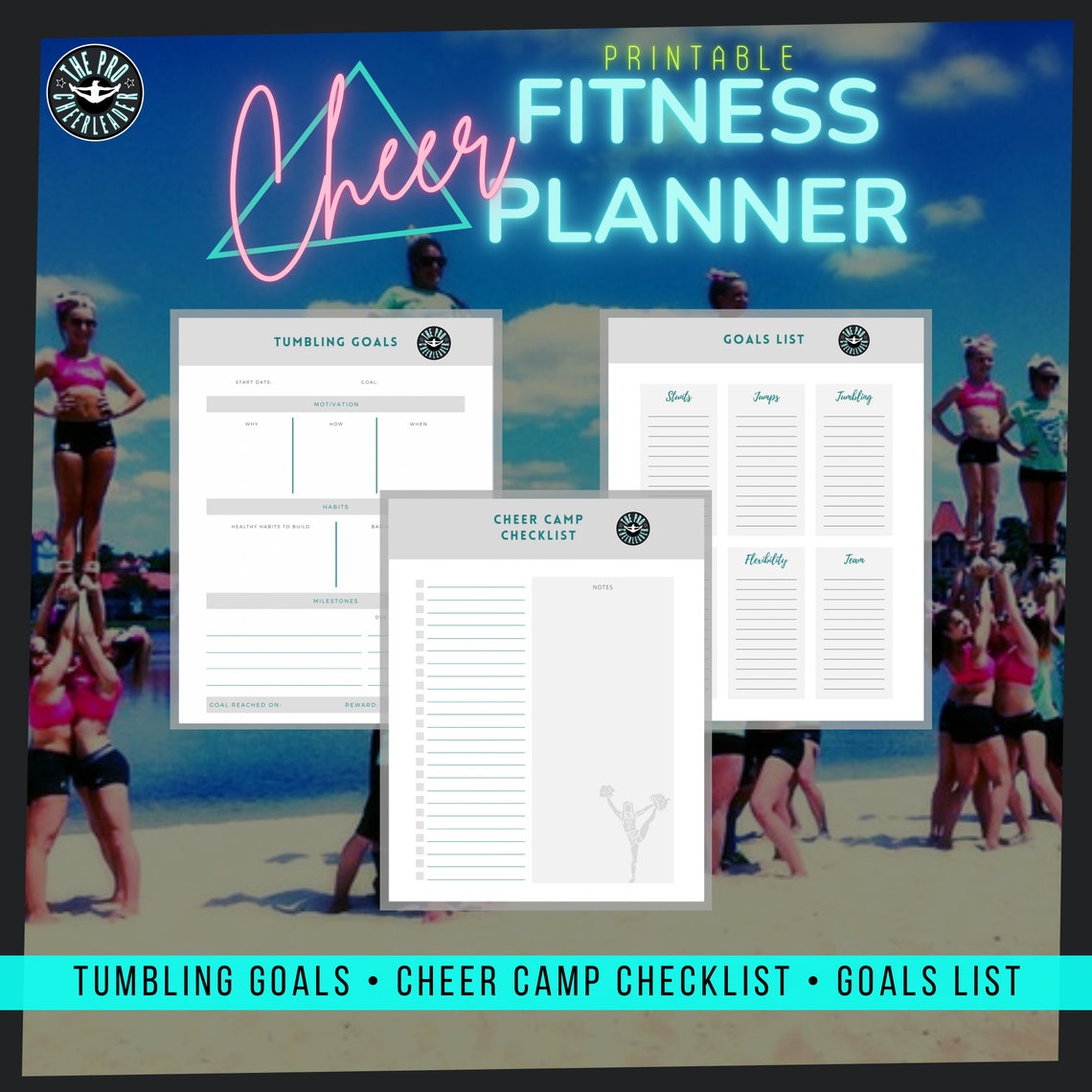 Cheerleading Printable, Cheer Fitness Planner, Workout Log, Fitness ...