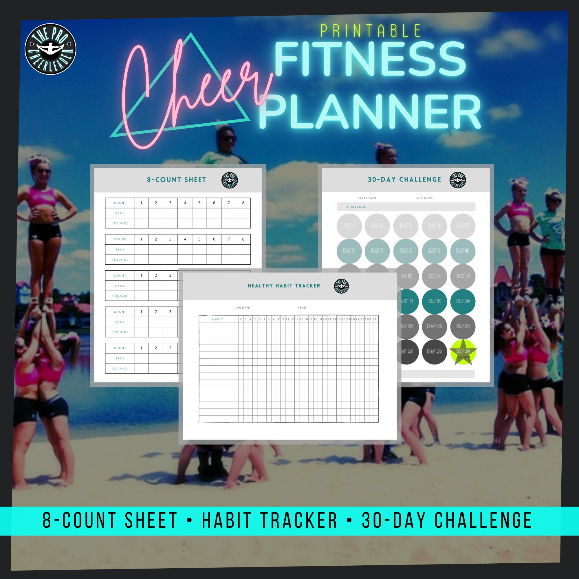 Cheerleading Printable, Cheer Fitness Planner, Workout Log, Fitness ...