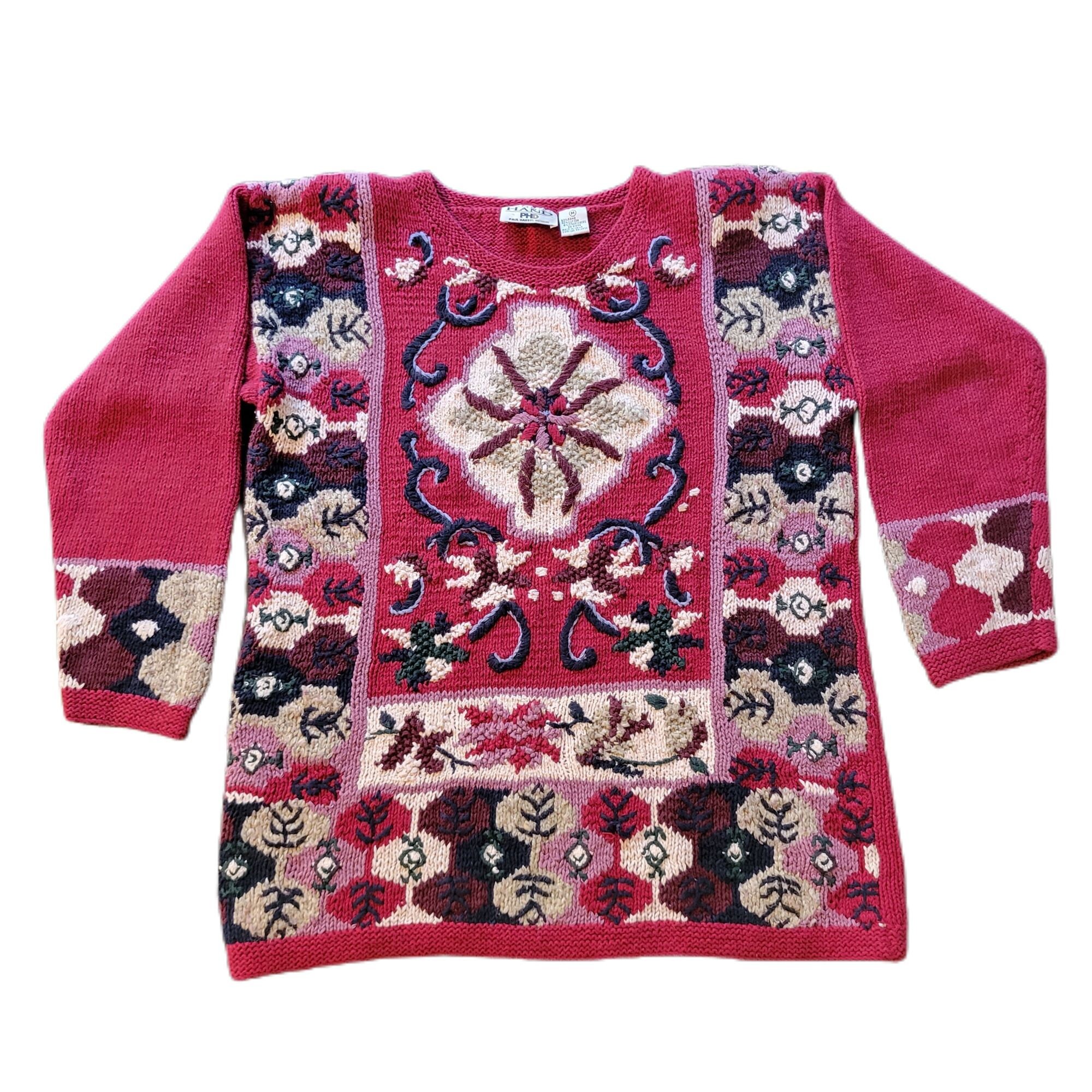 Vintage Hand Knit Paul Harris Design Pullover Sweater Size Medium - Etsy