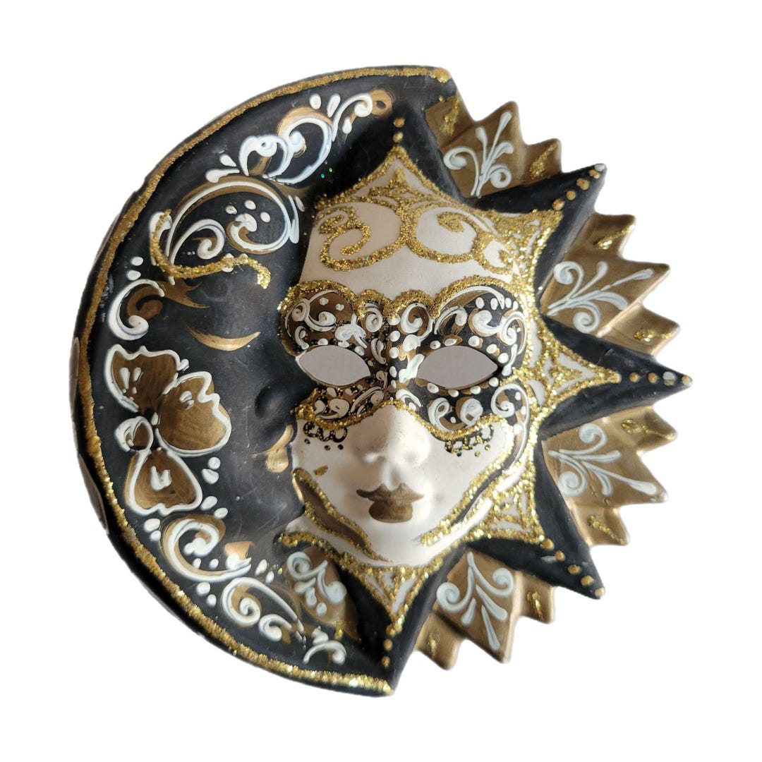 Venetian Sun and Moon Ceramic Wall Mask Ornament Hand Made in Italy 5. ...