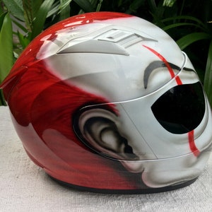 Custom Motorcyle Helmet Airbrush Mad Killer Scary Clown IT (DOT and ECE ...