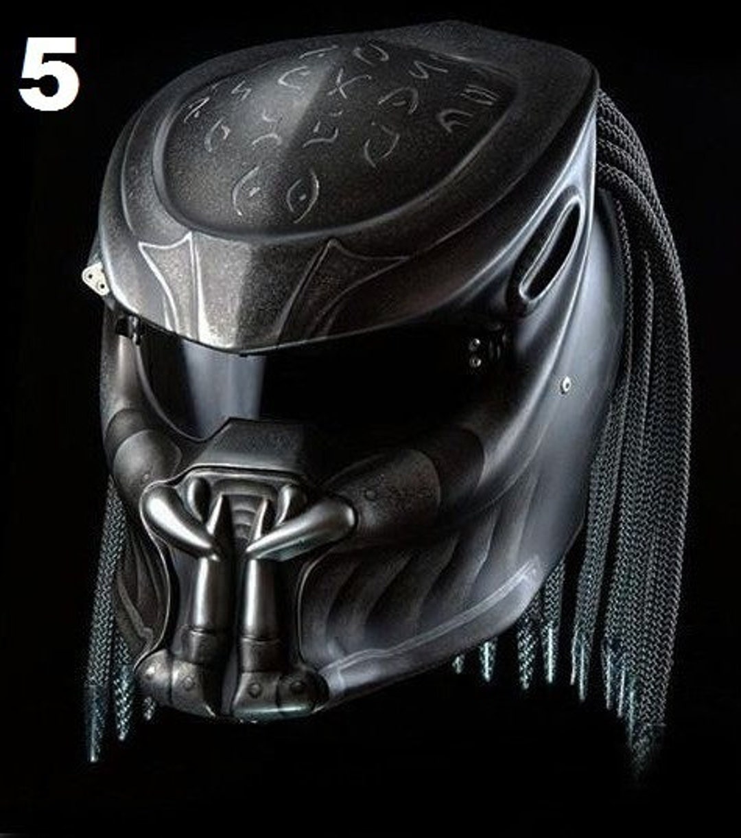 Custom Predator Motorcycle Helmet Black Stylis (DOT and ECE Approved ...