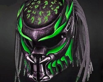 New Custom Predator Motorcycle Helmet Green Water dot & Ece Approved - Etsy