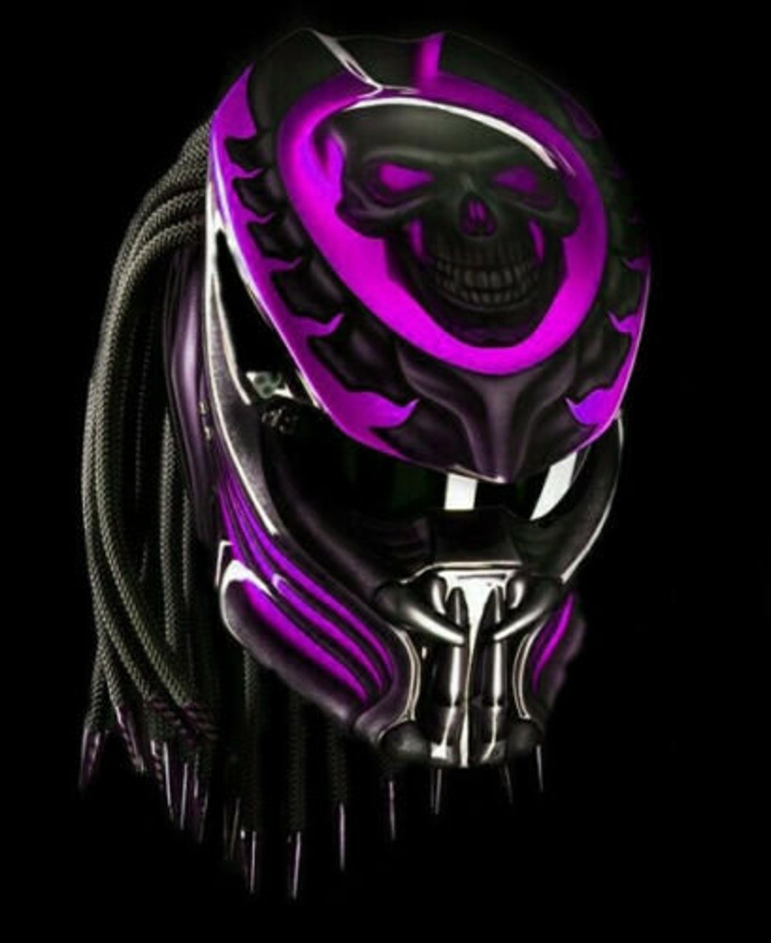 Great Custom Predator Motorcycle Helmet Pink Skull (DOT and ECE ...