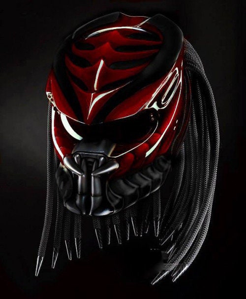 Great Custom Predator Motorcycle Red Black Shark Style Water | Etsy