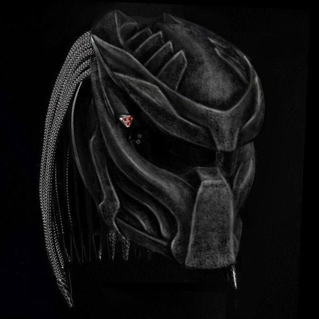 Custom Predator Motorcycle Helmet Black Mamba Style (DOT and ECE ...