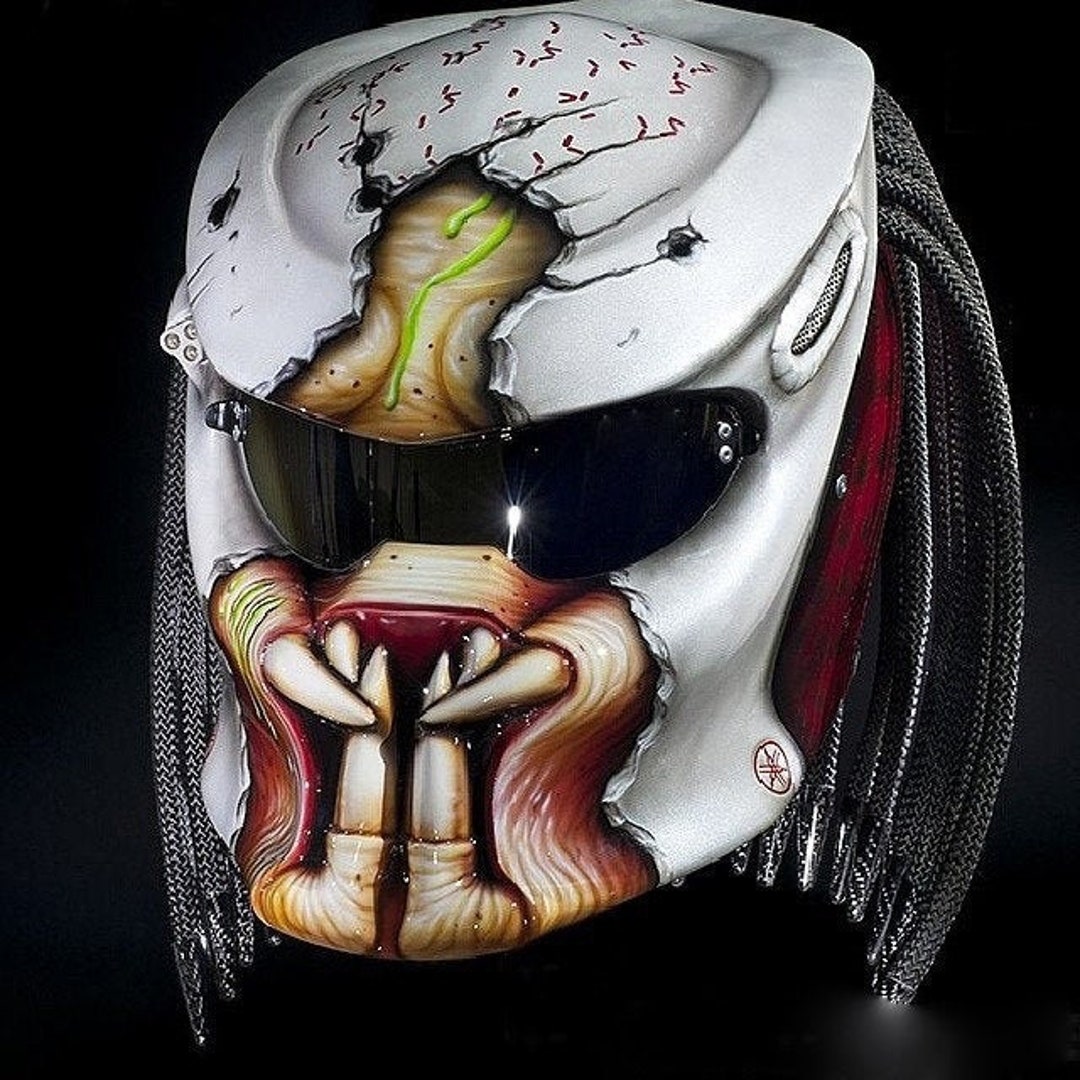 Custom Predator Motorcyle Helmet Hand-painted 3D Brush Type 7 (DOT and ...