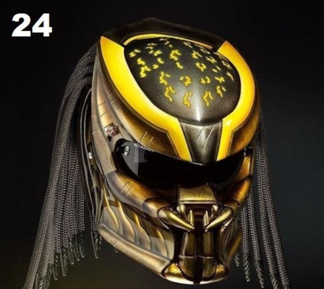 Golden Predator Motorcycle Helmet: Handmade, DOT & ECE Approved - Etsy