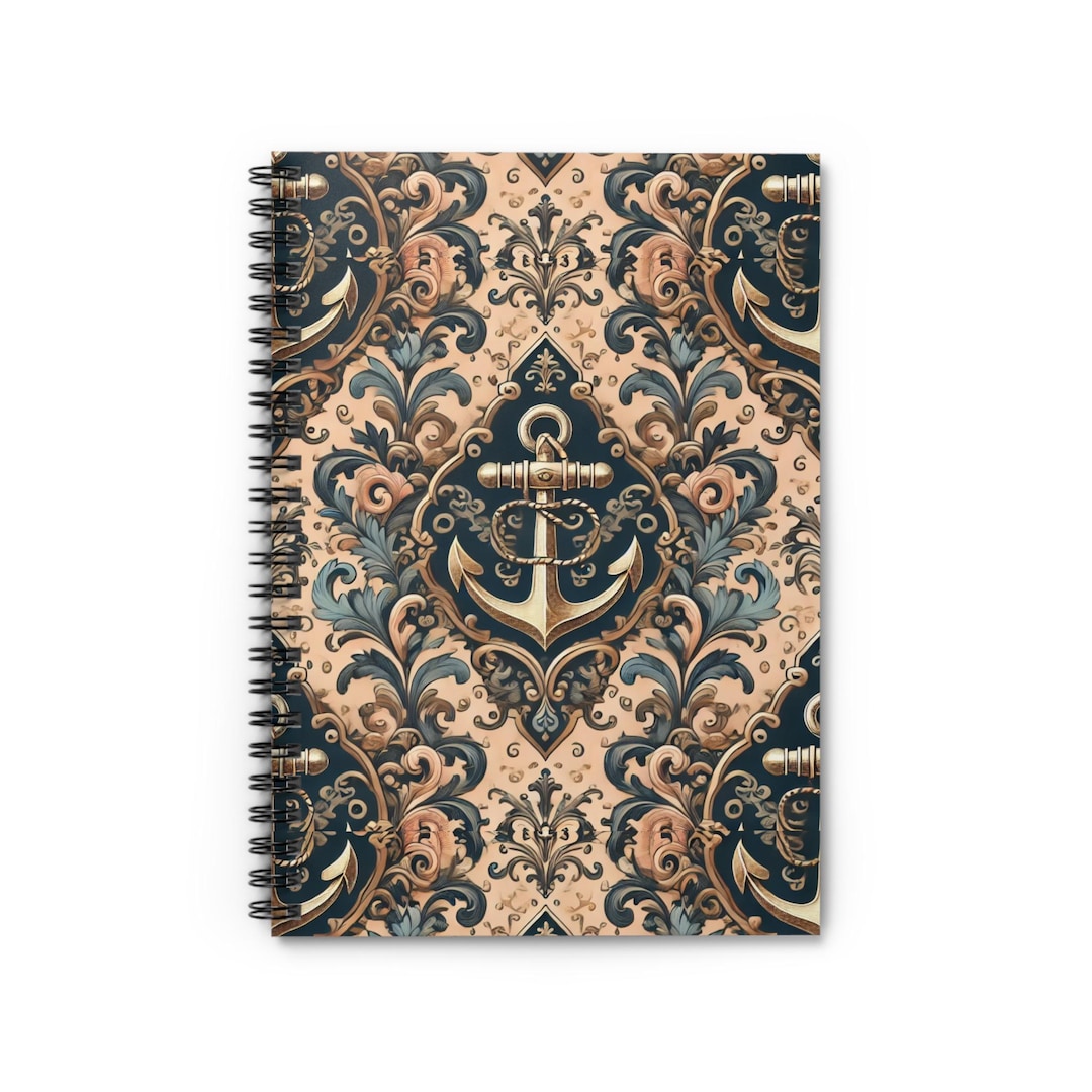 Anchors Away! - Spiral Notebook, Vintage Floral Design Journal, Ideal ...