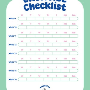 Printable Daily Exercise Checklist bubbly Collection - Etsy