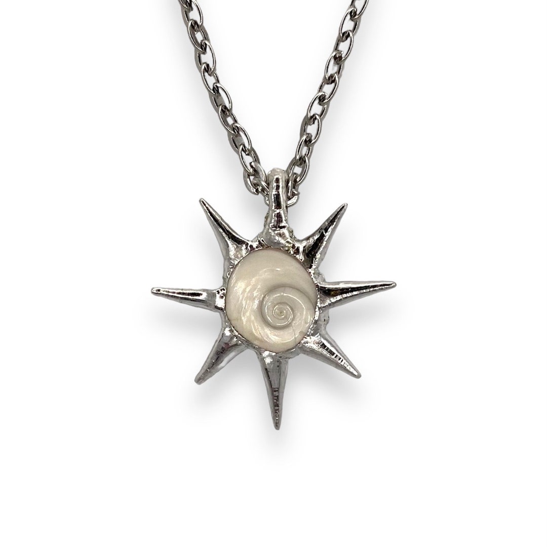 Spiky Spiral Seashell Necklace, Y2k Jewelry, Grunge Alt Necklace ...