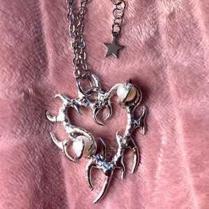 Y2k Grunge Cyber Spiky Heart Necklace, Goth Alt Jewelry, Statement ...