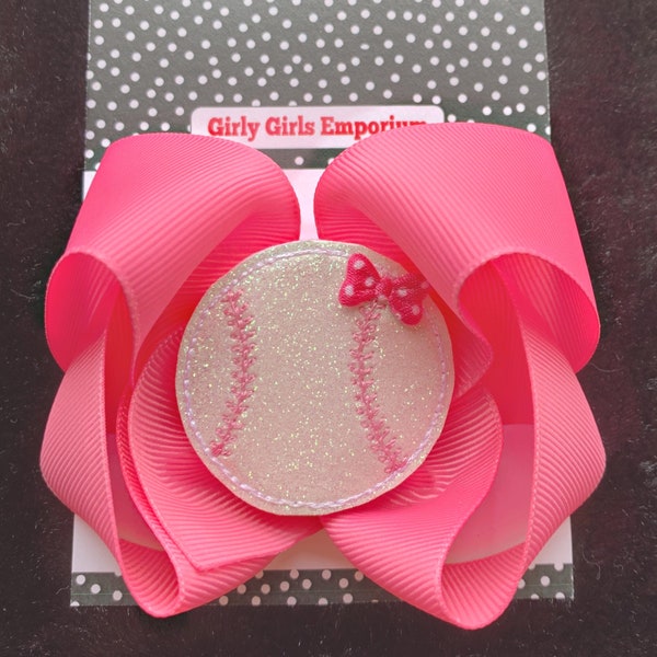 Softball Hairbow - Etsy