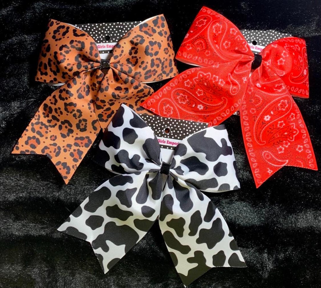 READY to SHIP Huge Cow Print Hairbow, Cow Print Hair Bow, Big Cow Print ...