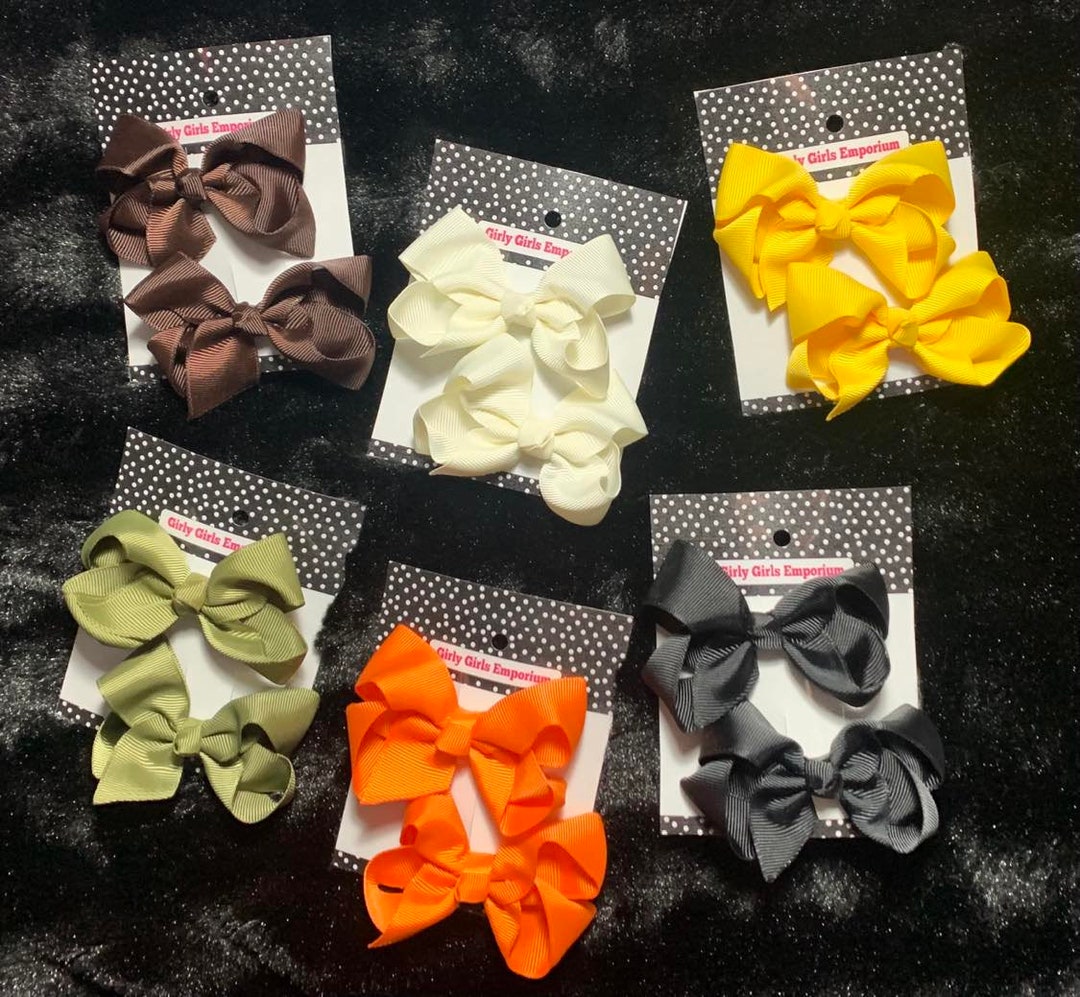 READY TO SHIP Fall Pigtail Hairbows, Fall Pigtail Bows, Fall Baby Bows ...