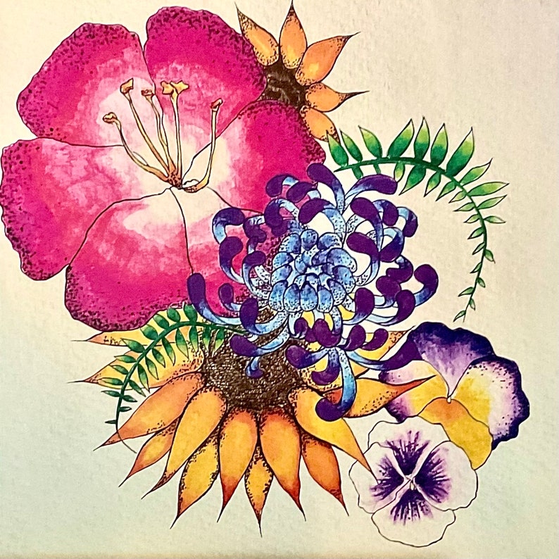 PLETHORA OF FLOWERS- Digital Art Print 8x8 - Etsy