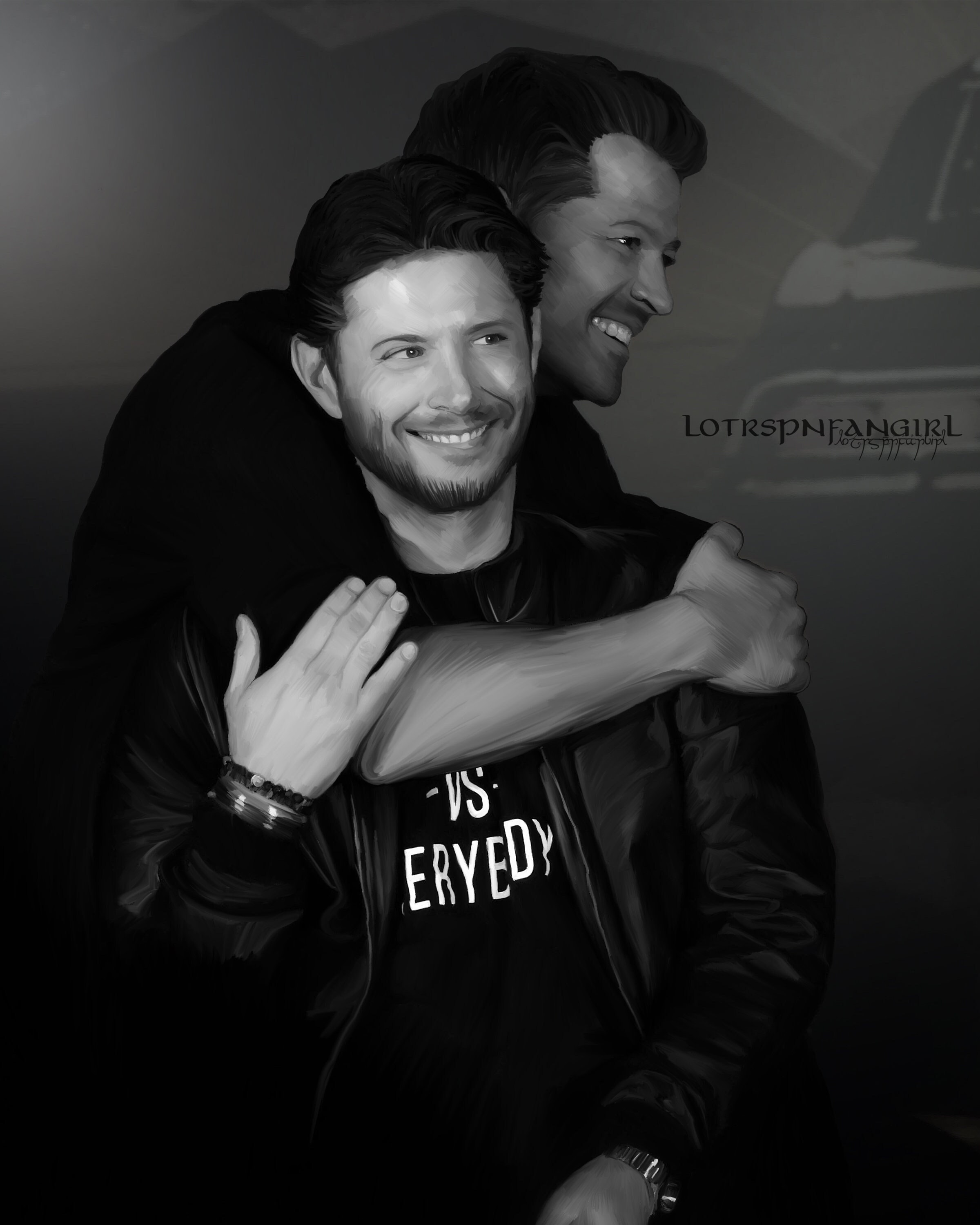 Misha Collins And Jensen Ackles Hug