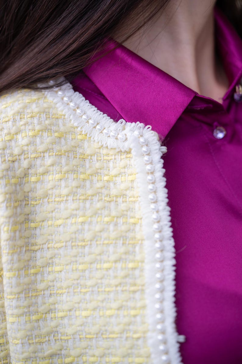 Tweed Light Yellow Wool Alpaca Mohair, Made in Italy - Etsy