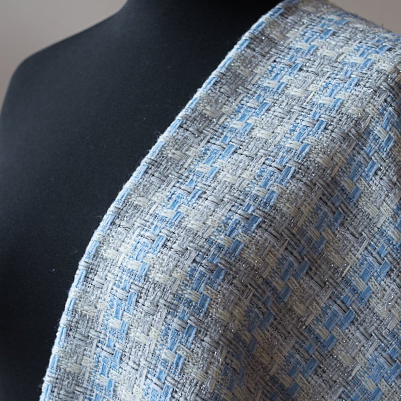Blue Lurex Fabric - Etsy