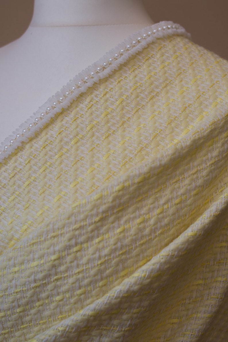 Tweed Light Yellow Wool Alpaca Mohair, Made in Italy - Etsy