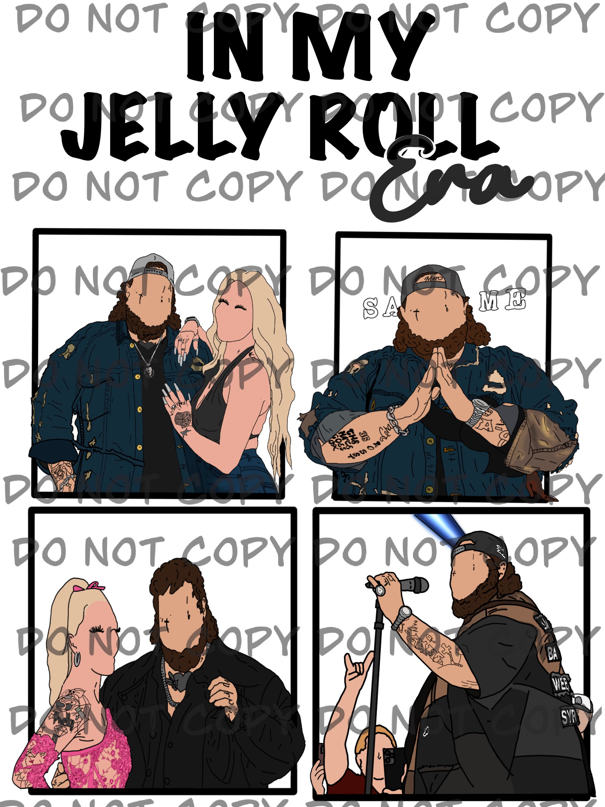 In My Jelly Roll Era Inspired Drawing *with Matching Tumbler Wrap* - Etsy