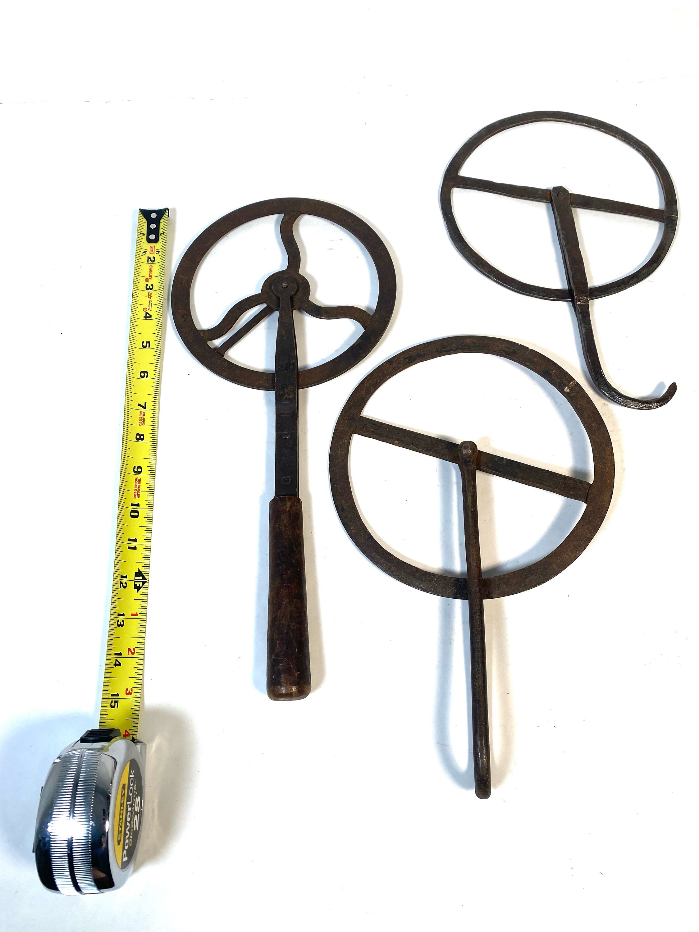 3 Antique Measuring Tools-primitive Hand Forged- Blacksmith Wheelwright ...
