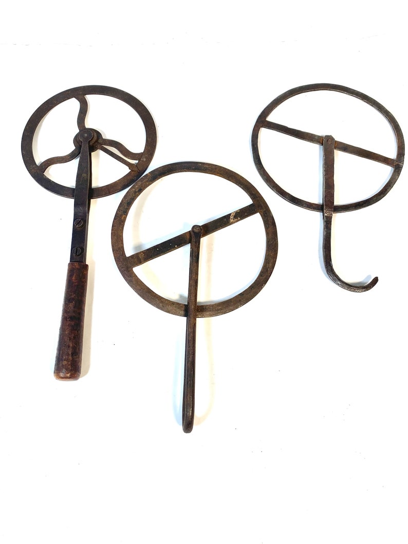 3 Antique Measuring Tools-primitive Hand Forged- Blacksmith Wheelwright ...