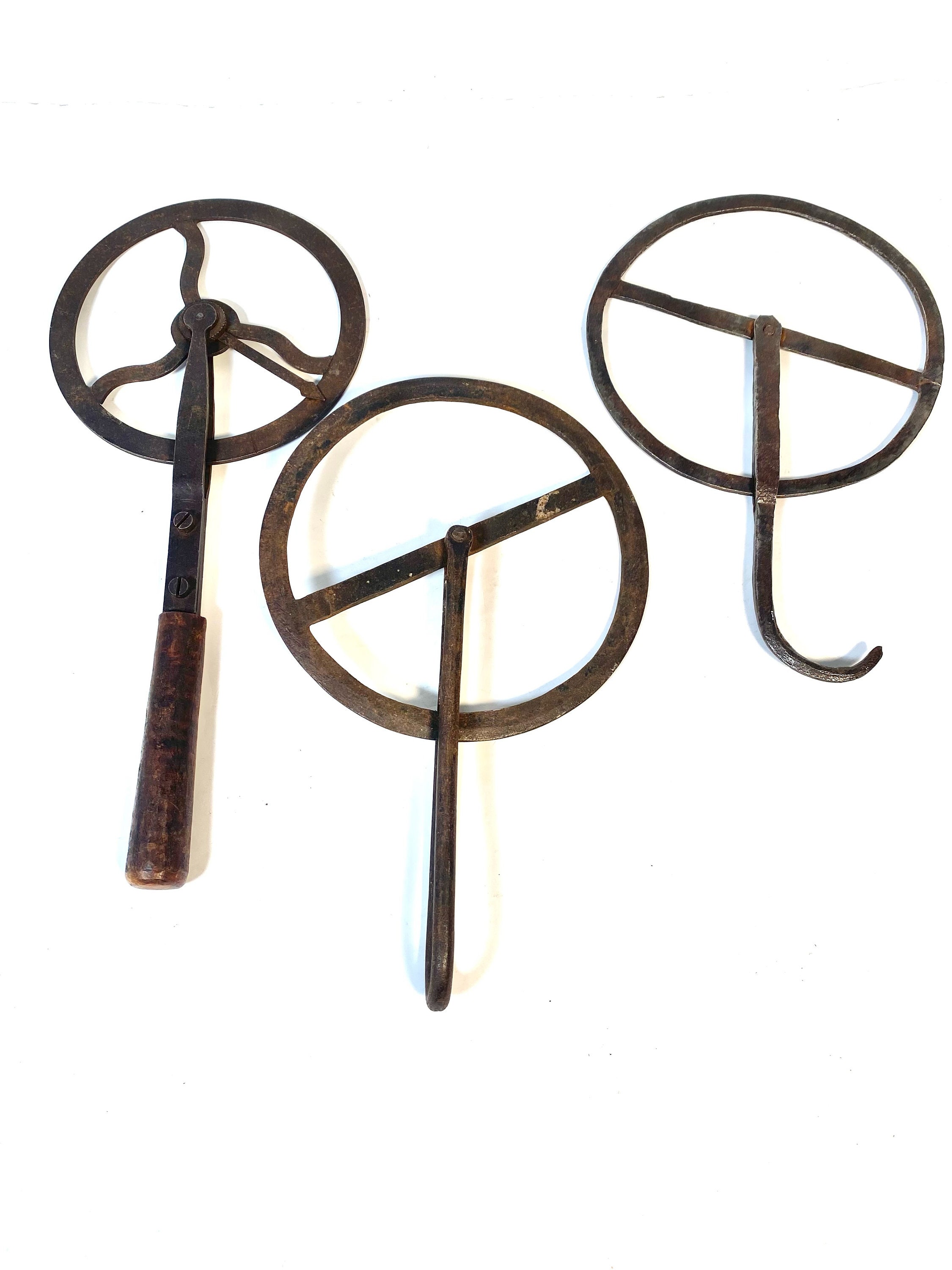 3 Antique Measuring Tools-primitive Hand Forged- Blacksmith Wheelwright ...