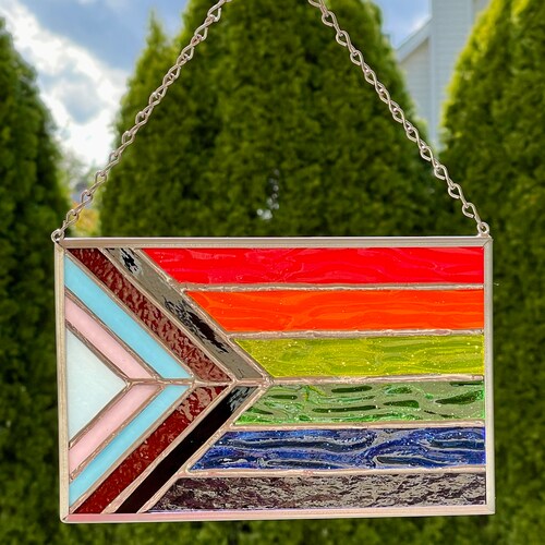 Transgender Pride Flag in Stained Glass LGBTQ Support - Etsy
