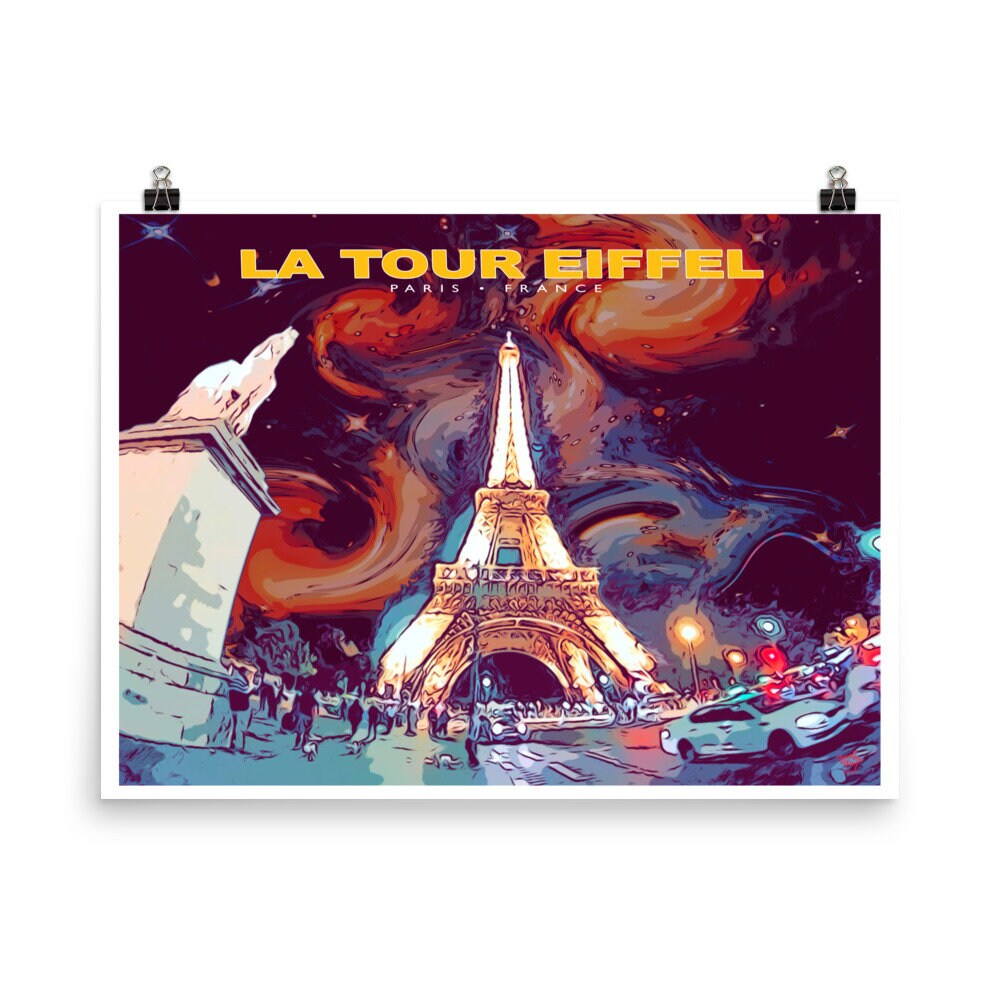 Paris La Tour Eiffel Starry Night - Etsy