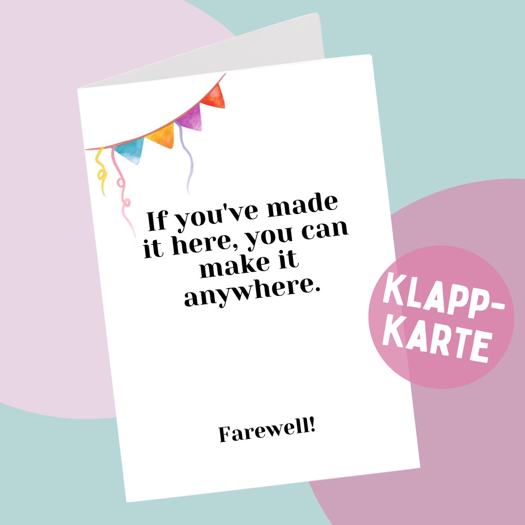 Folding Card: Funny FAREWELL CARD for Colleagues - Etsy