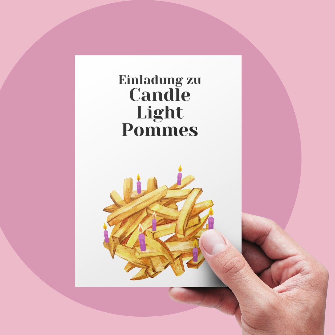 Candle Light Fries, Funny Invitation Card - Etsy