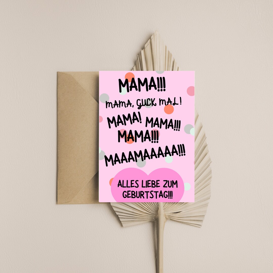 Postcard A6 | MAMA, Look! | Funny Birthday Card for Mother | Minimalist ...