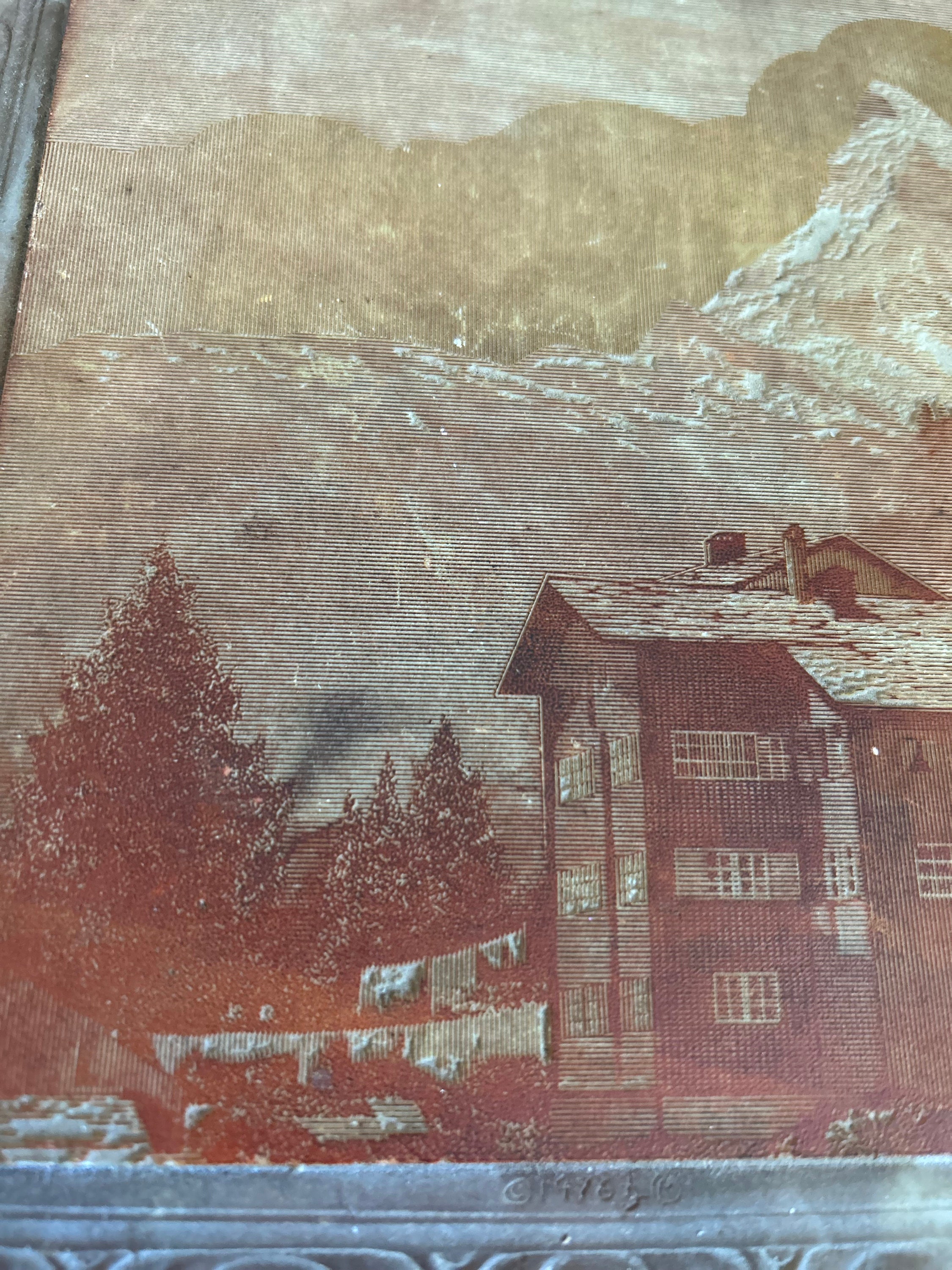 Large Vintage Incolay Stone Box With a Detailed Scenery of Zermatt and ...