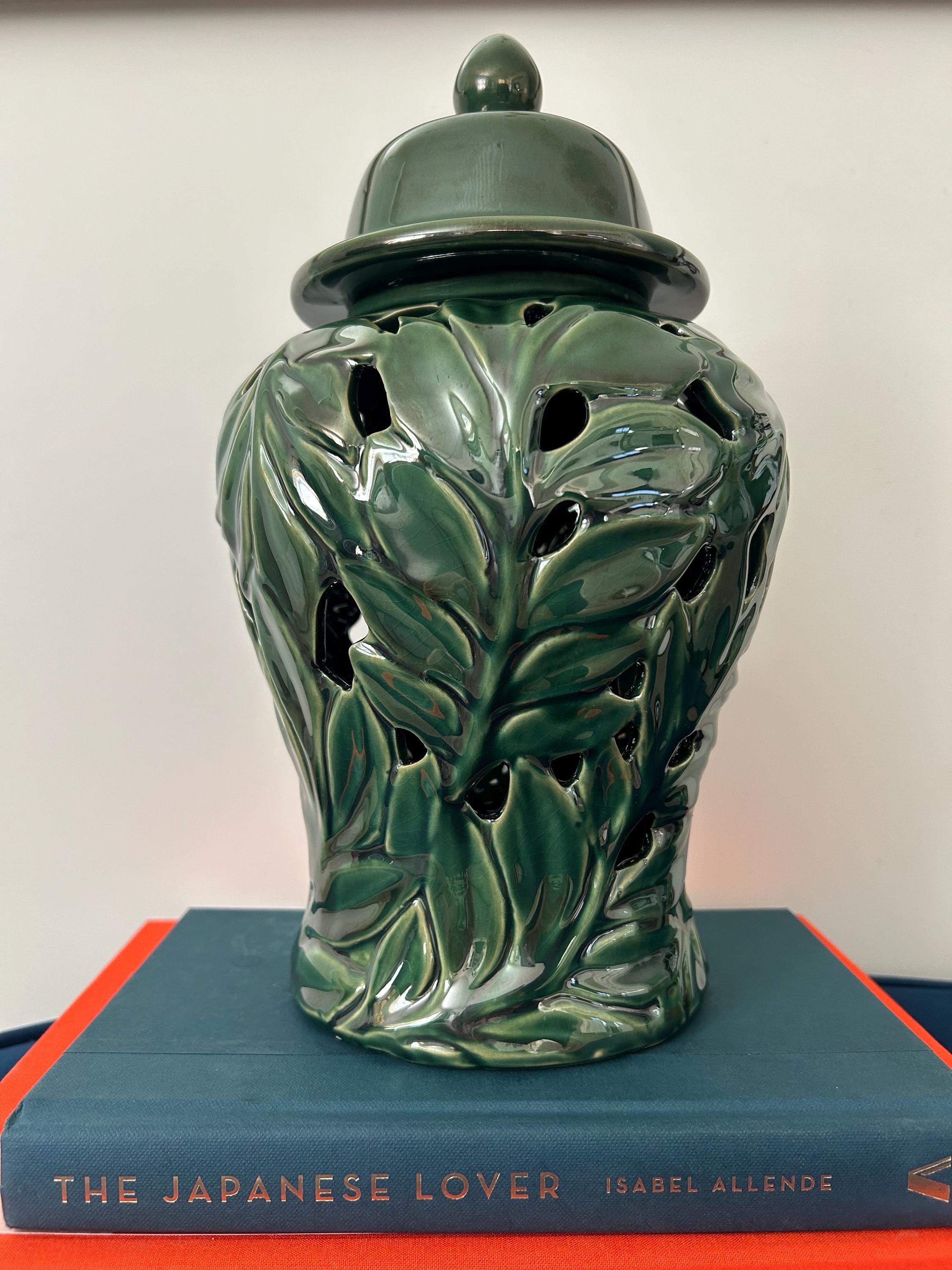 Vintage Emerald Green Ginger Jar - Etsy