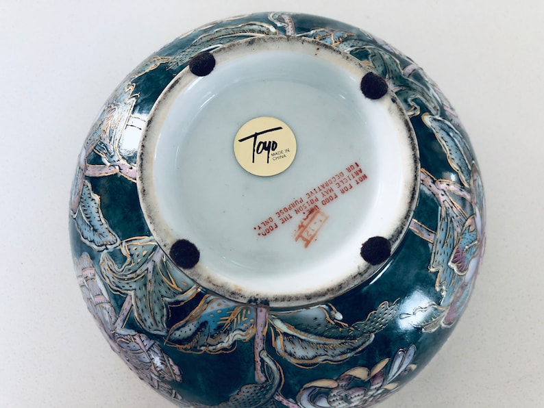 Vintage Toyo Manor Park Fruit Bowl Porcelain Hand Painted Floral Peony ...