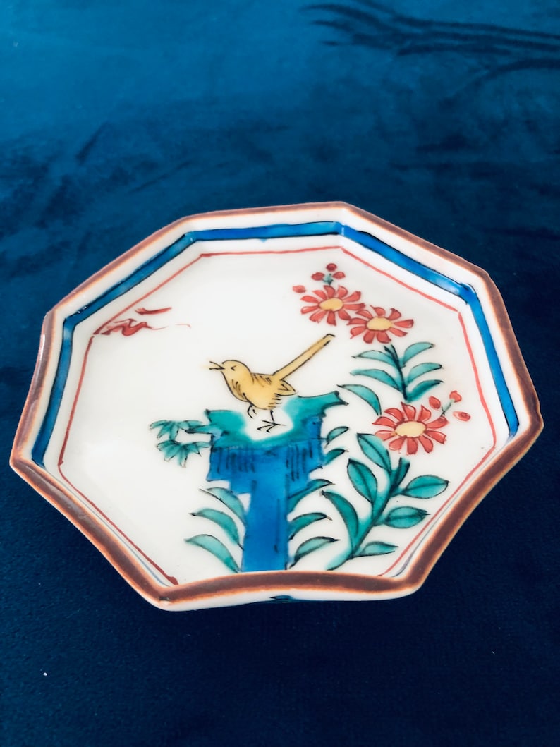 Rare Antique Japanese Signed Fuku Mark Ko Kutani Porcelain Trinket ...