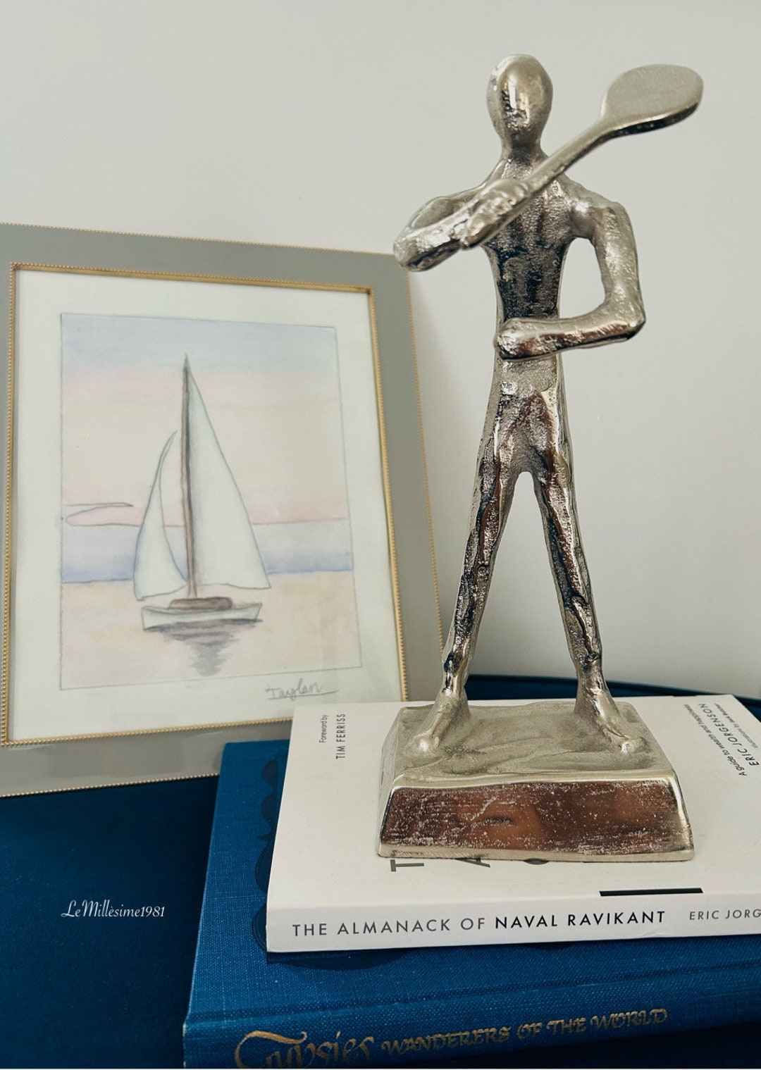 Unique Minimalist Tennis Player Figurine 10.5 Inches Tall - Etsy