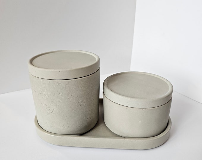 Concrete Canister With Lid Empty Concrete Storage Vessel Sealed Cement ...