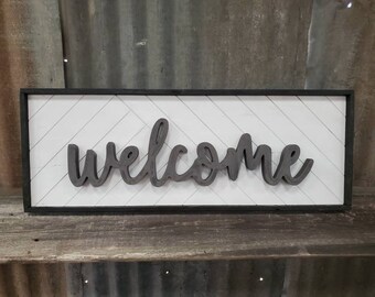 Welcome Concrete Sign - Etsy