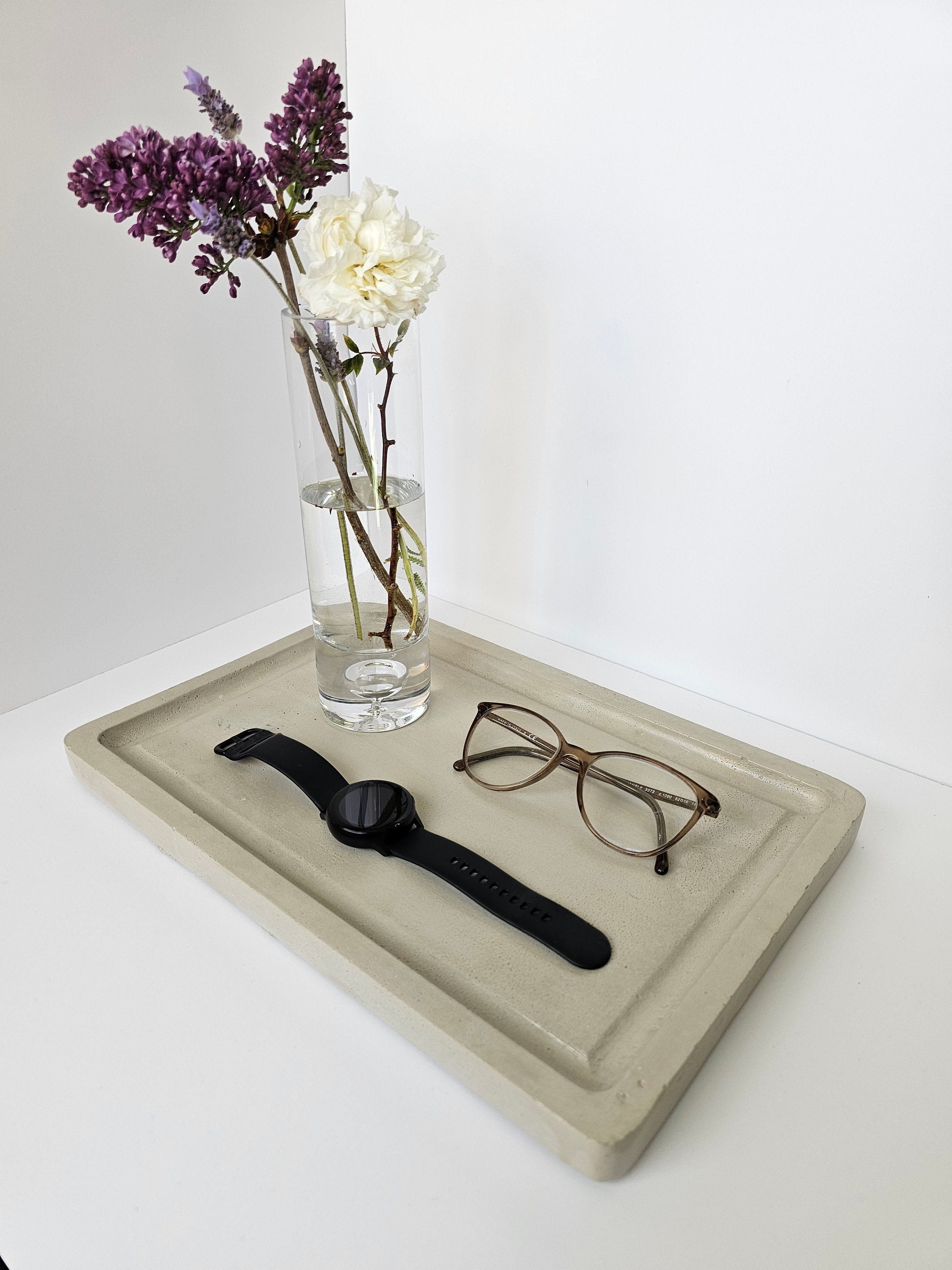 Concrete Tray | Cement Valet Tray | Minimalist Catchall Tray - Etsy