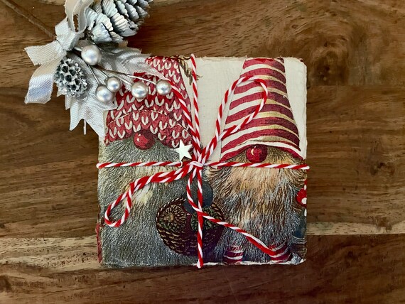Christmas Gonk/gnome Slate Coasters - Etsy UK