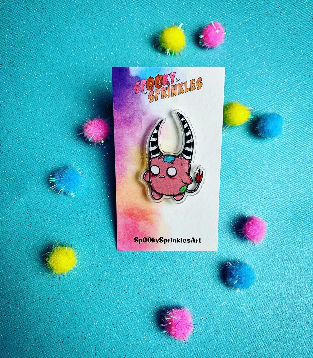 Bumpy the Monster Art Pin of My Character Bumpy. Cute Spooky - Etsy