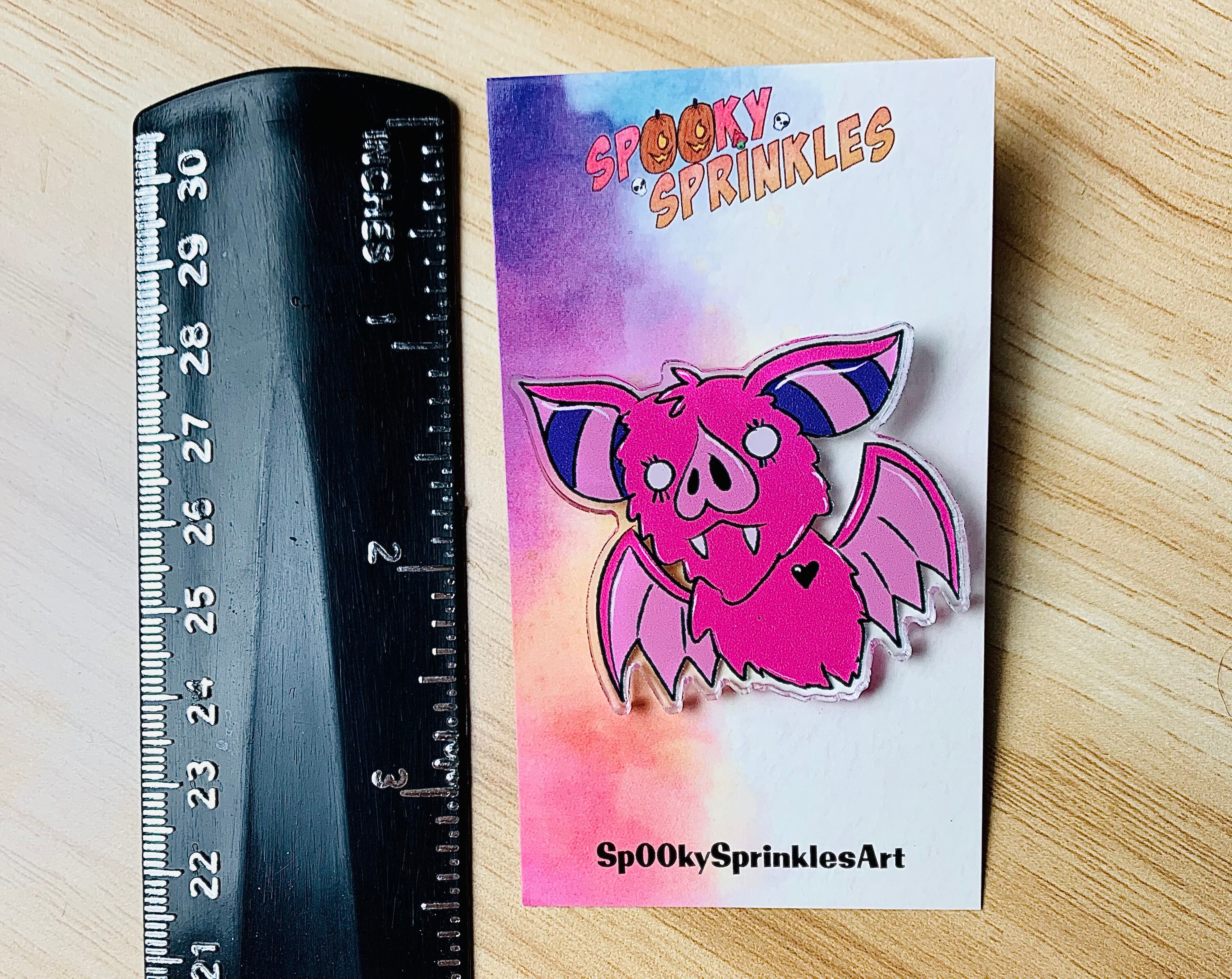 Pastel Goth Cute Valentine Bat Cute and Spooky Oversized Art | Etsy