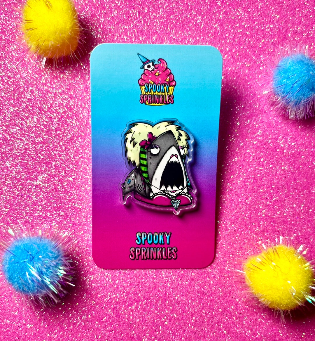 Scene Girl Shark Pin Emo Art Cute Funny Acrylic Art Pin - Etsy