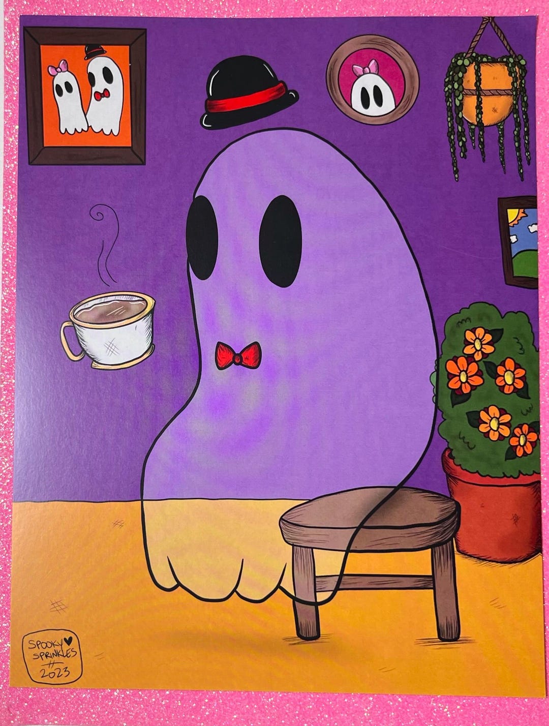 Ghost at Home Chill Horror Cute Art Semi Gloss Poster Print - Etsy