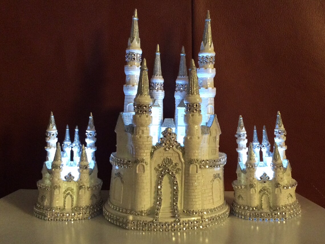 3 PC. Cinderella Castle Ceding Quince With Light Cake Topper - Etsy