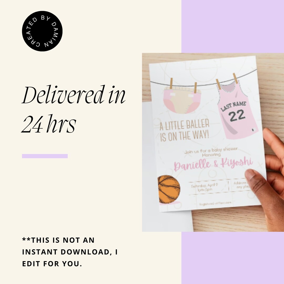 Basketball Baby Shower Invitation - Etsy
