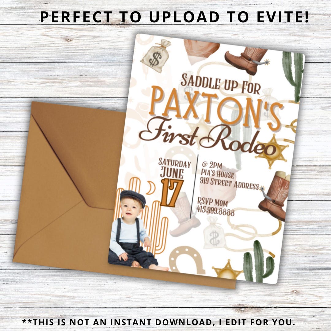 Cowboy Party Invitation | Birthday | Yee-haw & Hay - Etsy