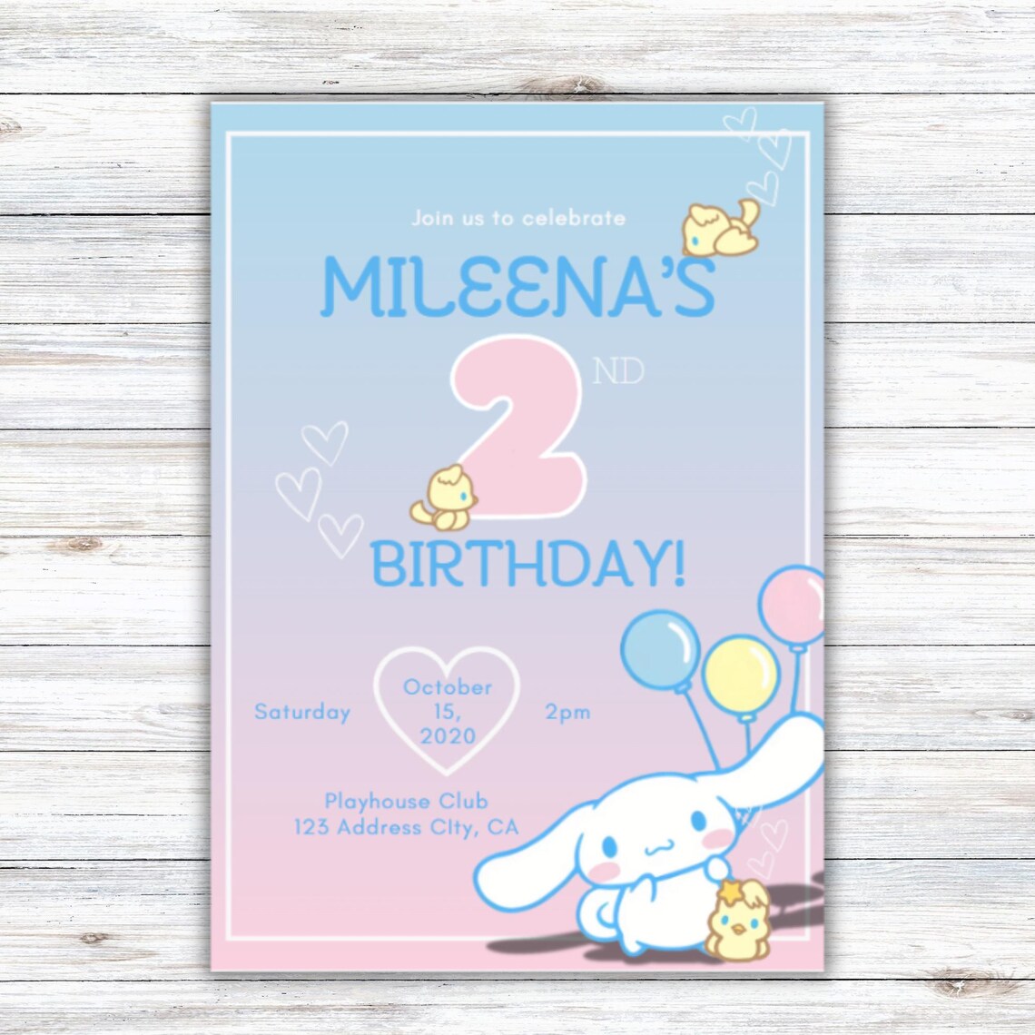 Cinnamon and Friends Invite | Kawaii Kitty | Digital Invite - Etsy